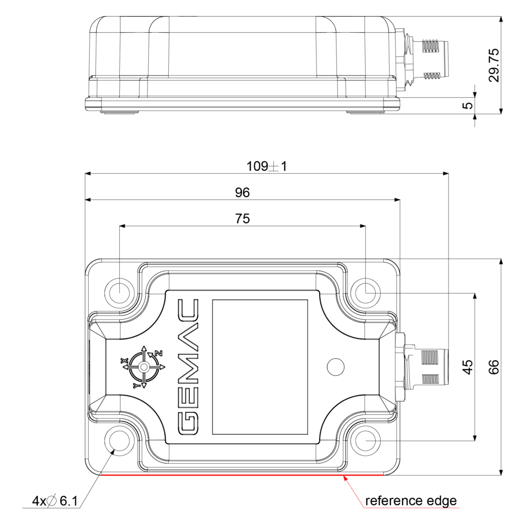 Dimensional drawings of the housings - GEMAC sensors